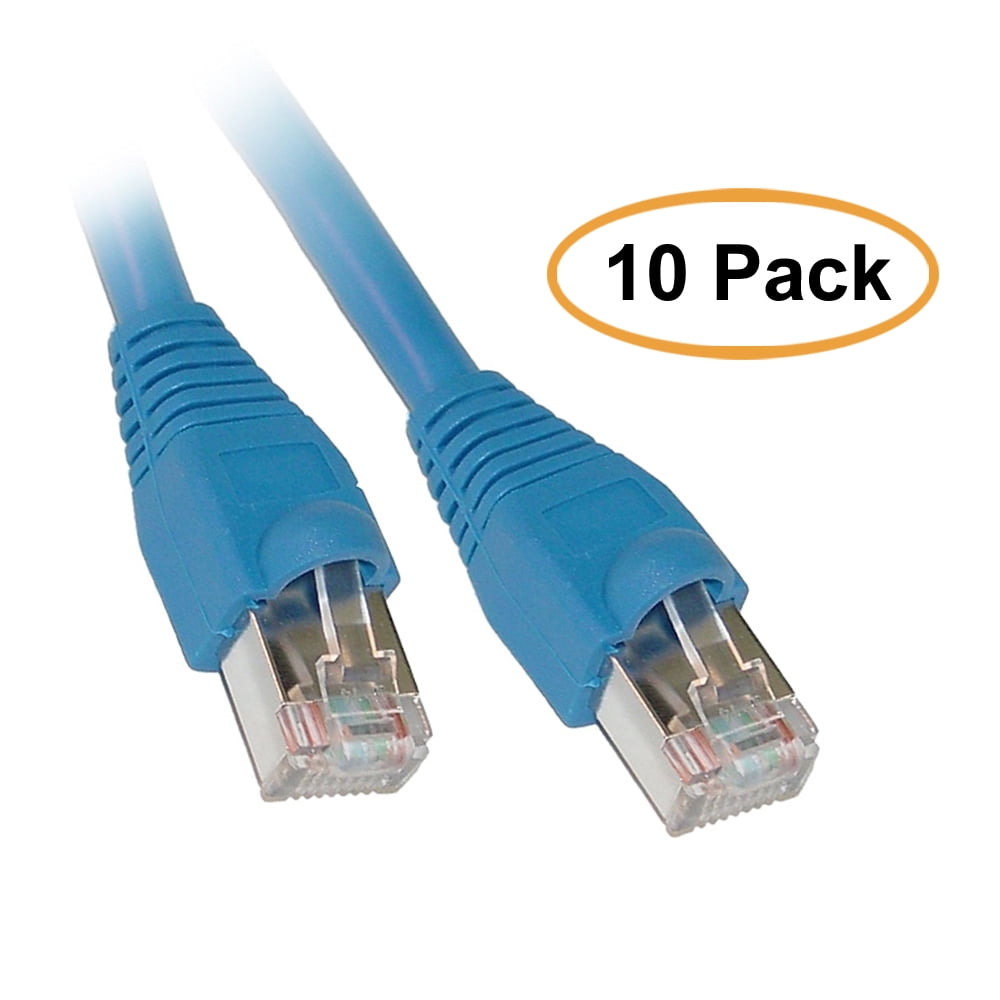 C&E Shielded Cat5e Blue Ethernet Cable, Snagless/Molded Boot, 5 Feet ...