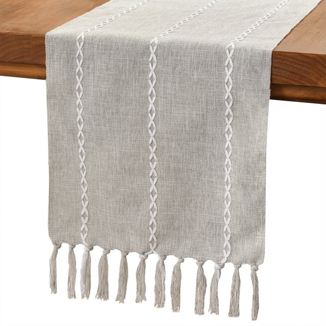 Wracra Rustic Linen Table Runner Farmhouse Style Table Runners 72 ...