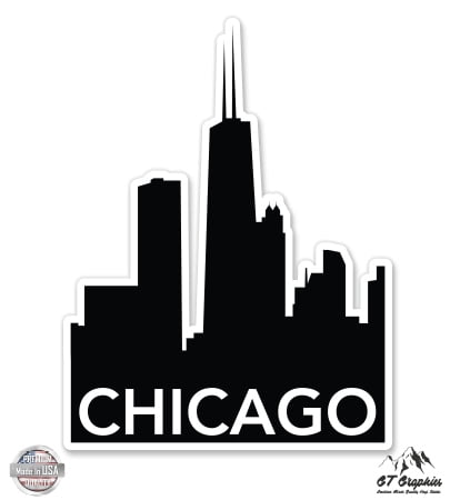 Chicago Skyline - 12" Vinyl Sticker Waterproof Decal - Walmart.com
