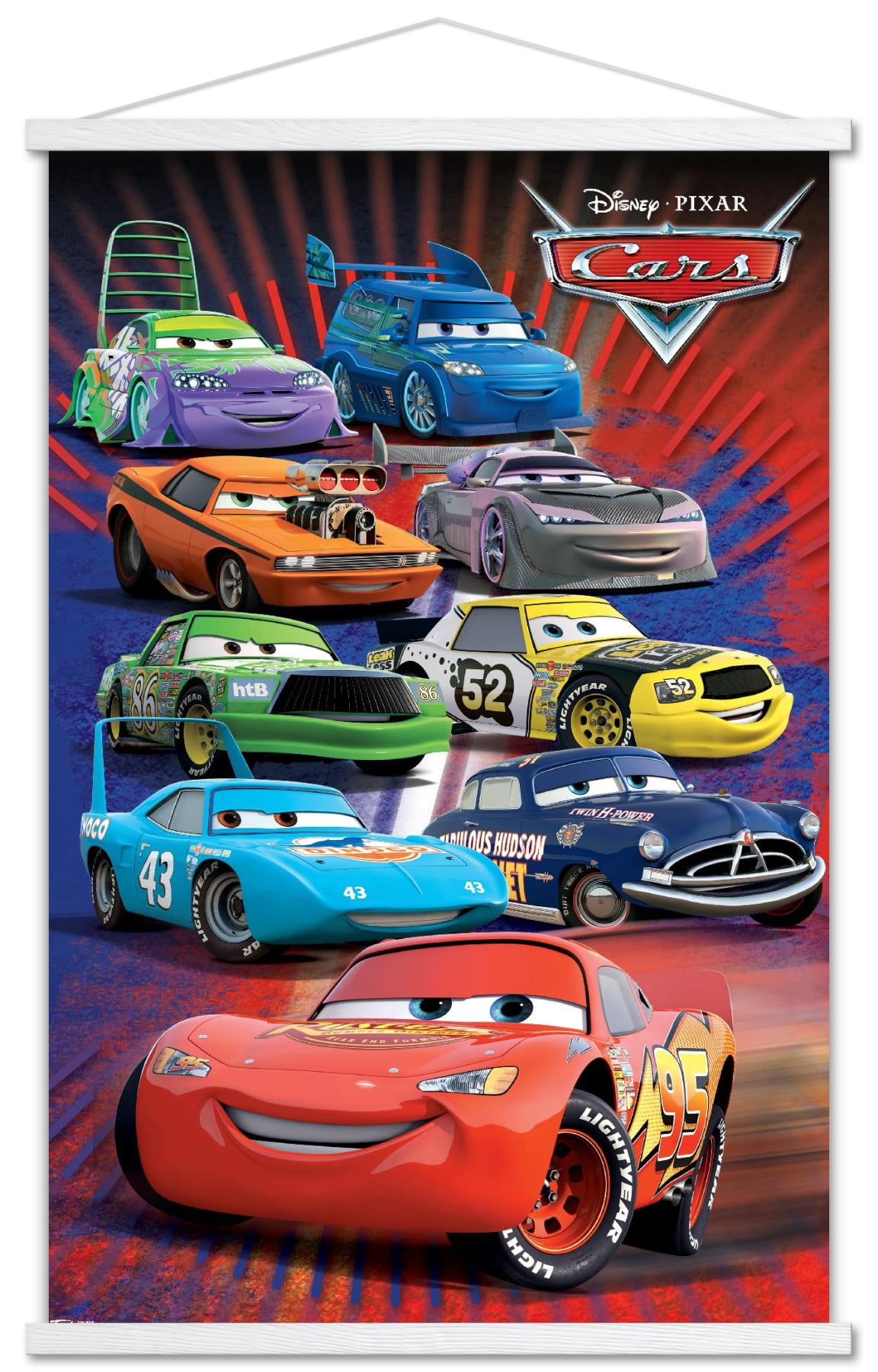 Disney Pixar Cars - Supercharged Wall Poster with Wooden Magnetic Frame ...