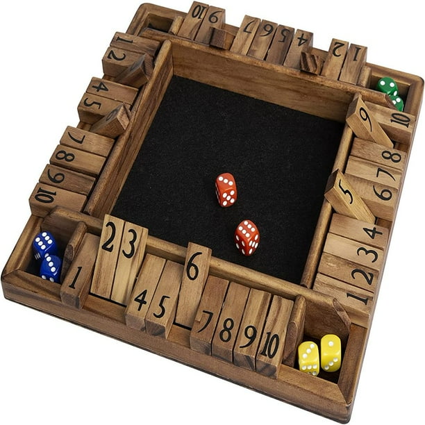 PENGXIANG 12 Inches 4-Way Shut The Box Dice Board Game (2-4 Players ...