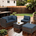 Highsound 4-Piece All-Weather Outdoor Patio Furniture Set with Chairs ...