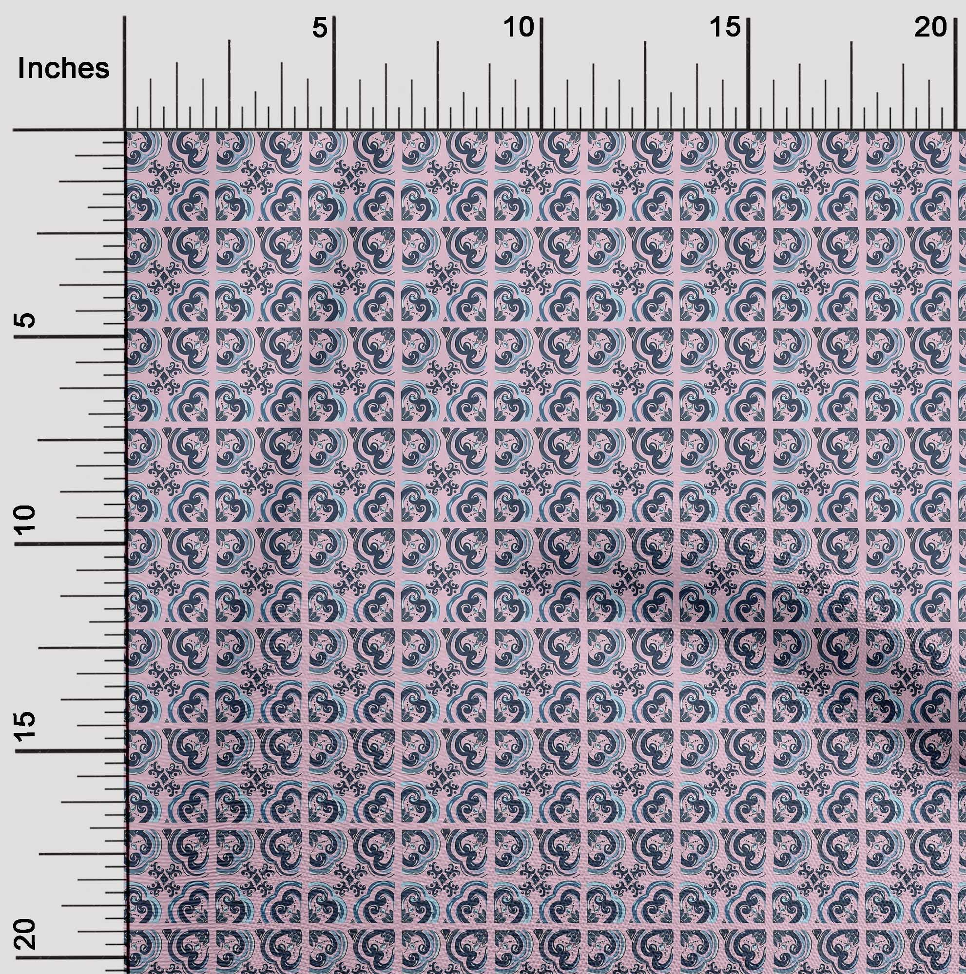 oneOone Cotton Silk Blush Pink Fabric Check & Artistic Floral Dress ...