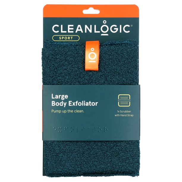 Cleanlogic Sport Exfoliating Body Scrubber, Large Exfoliator Tool for ...