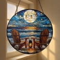 Beach Sunset Chairs Stained Glass Style Suncatcher – Ocean Window ...