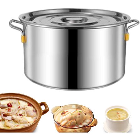 LAICAIW Soup Pot, Large Deep Stainless Steel Induction Stock Pot, Stew ...