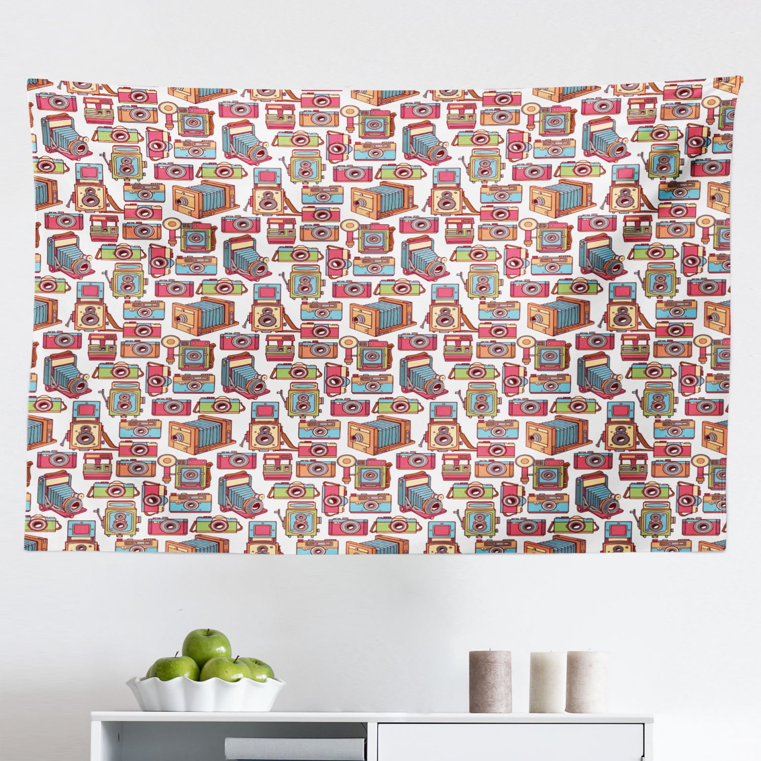 Camera Tapestry, Antique Analog Film Recording Instruments Engraved ...