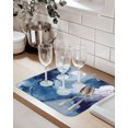 Blue Purple Abstract Fluid Dish Drying Mat 16x18 inch Modern Gradient ...