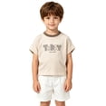 Boho Tops for Boy Letter Printed Crew Neck Short Sleeve Comfort Crop ...