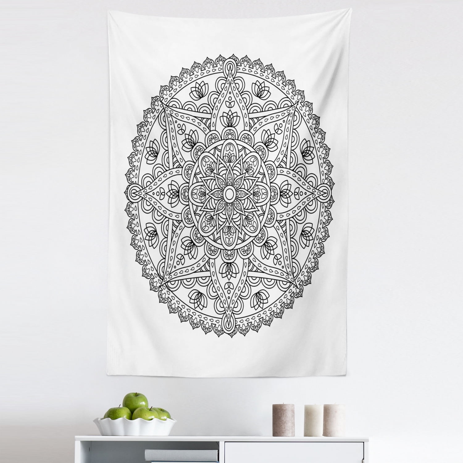 Lotus Tapestry, Oriental Mandala Pattern Flower Petal Effect Style ...