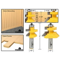 Yonico Tongue & Groove Router Bit Set - Large Stock up to 1-1/4 ...