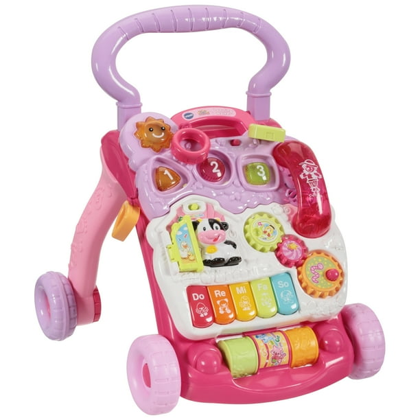 VTech Sit-to-Stand Learning Walker Pink - Walmart.com - Walmart.com