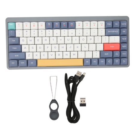 84 Key Mechanical Keyboard 2.4G Wireless Bluetooth 5.0 Type C Wired ...