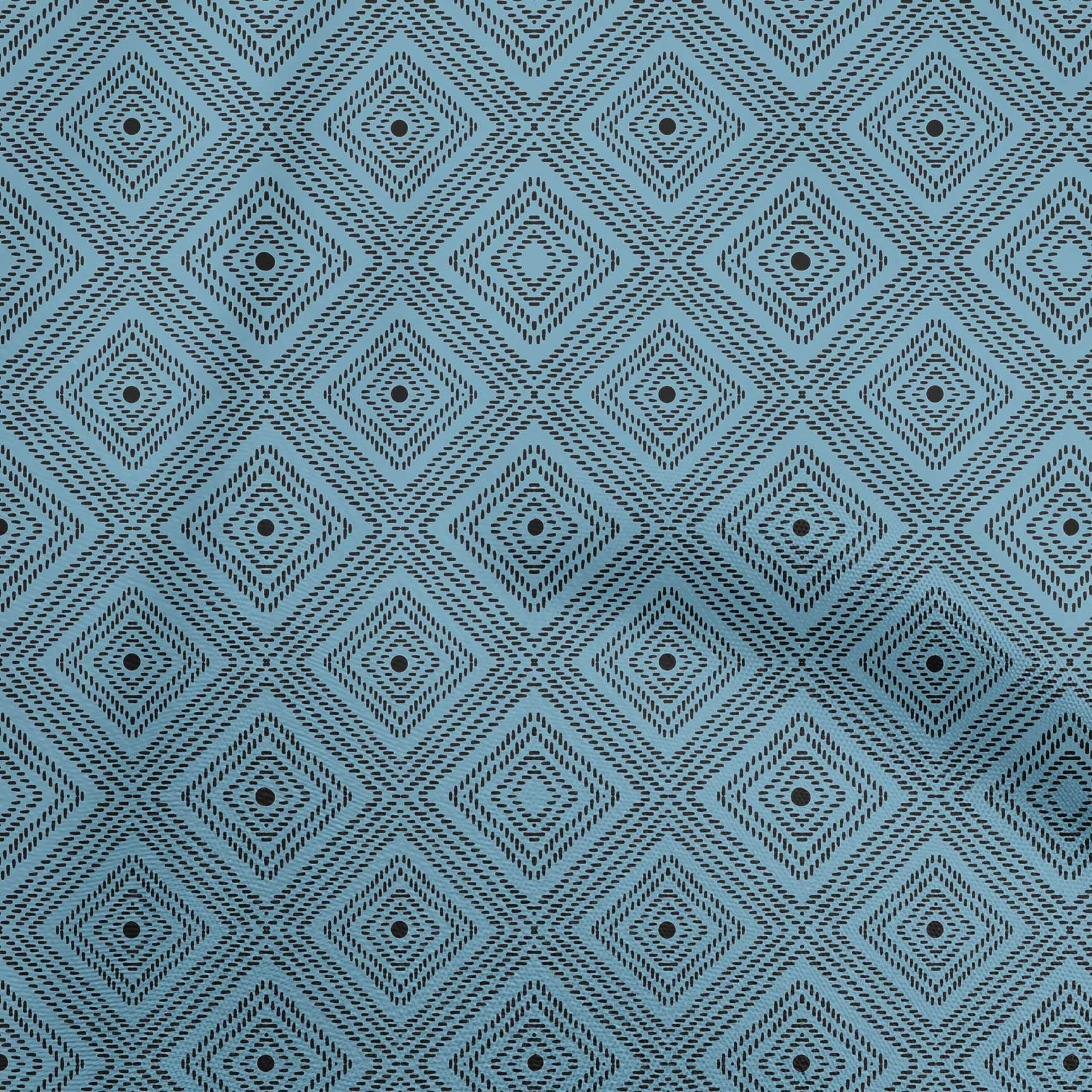 oneOone Georgette Viscose Dark Teal Green Fabric Geometric Dress ...