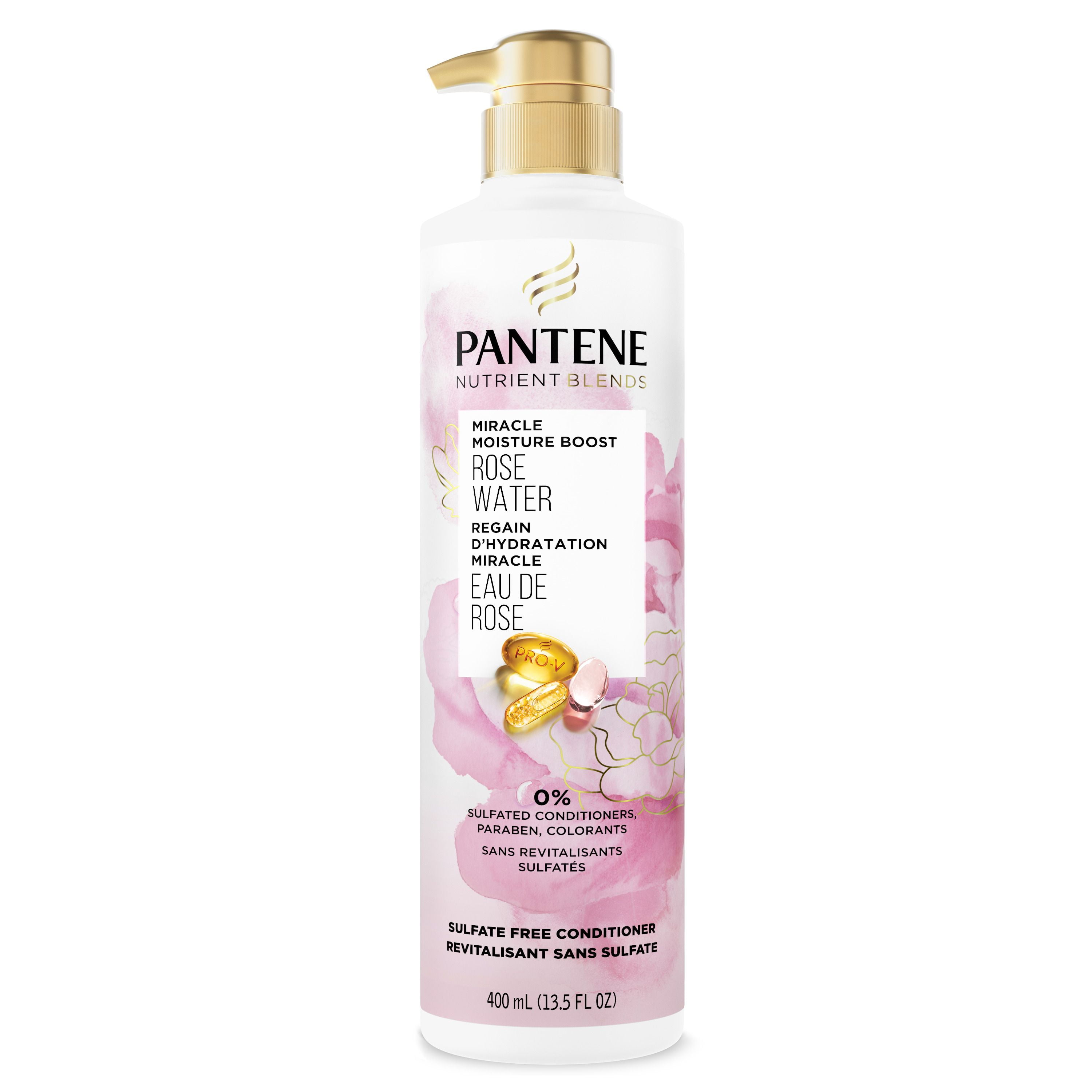 Pantene Nutrient Blends Miracle Moisture Boost Rose Water Sulfate Free ...