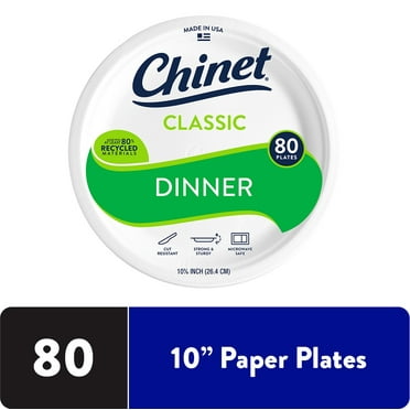 Chinet Classic Premium Paper Plates, 10 3/8”, 40 Count - Walmart.com