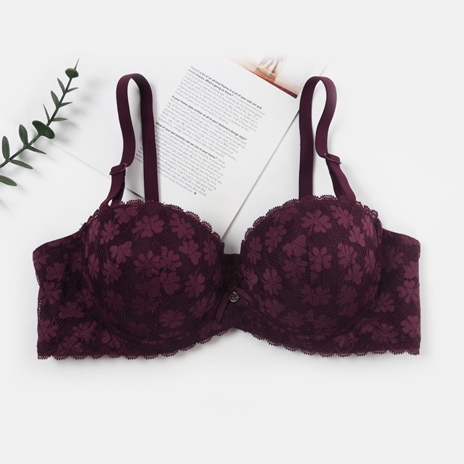 Click here for Fankiway Womens Wireless Lace Patchwork Bra With B... prices