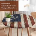 Anniversary USA Flag Round Tablecloth 55-60 Inch Round Fitted Table ...