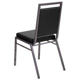 Emma + Oliver Square Back Banquet Stack Chair in Black Vinyl - Wedding ...