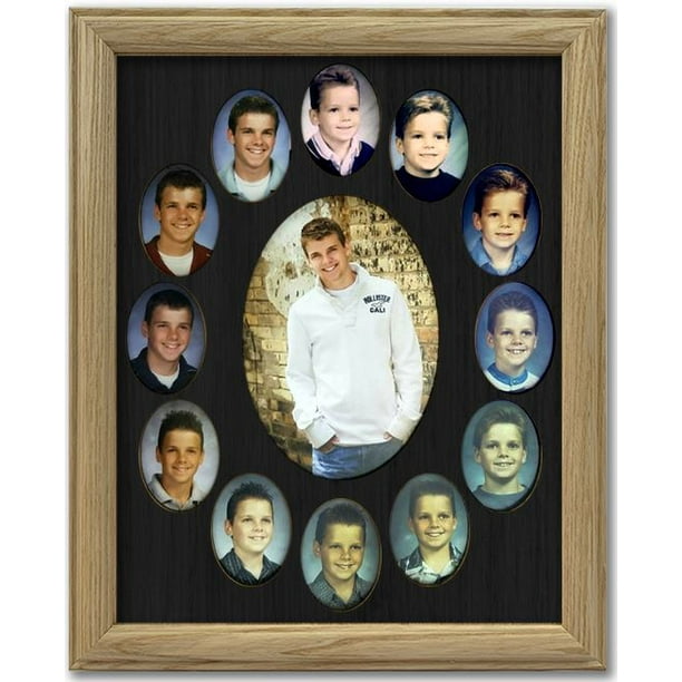 School Years Picture Frame - Oval Collage - Holds 2x3 Wallet Photos - K ...