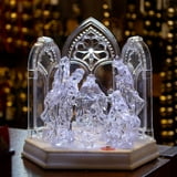 Gerson Lighted Musical Nativity Scene, Cool White Glow, Battery Power ...