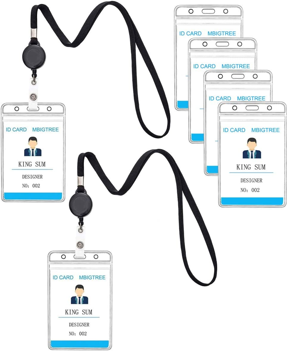 Vertical ID Badge Holders Sealable Waterproof Clear Plastic Holder ...