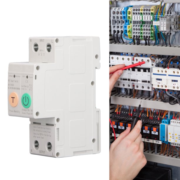 Circuit Breaker, Data Display AC100-240V 63A WiFi Circuit Breaker Short ...