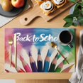 Back To School Cotton Linen Placemats Set of 4, Colored Pencil Gradient ...
