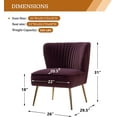 Velvet Accent Chair Upholstered Armless Side Chair Gold Leg Home Living ...