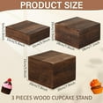 3 Pcs Wooden Risers Stands Cake Rustic Stackable Square Cupcake Base ...