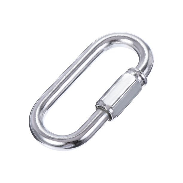 Uxcell 6mm Oval Shape Quick Link Screw Lock Chain Connector Silver Tone ...