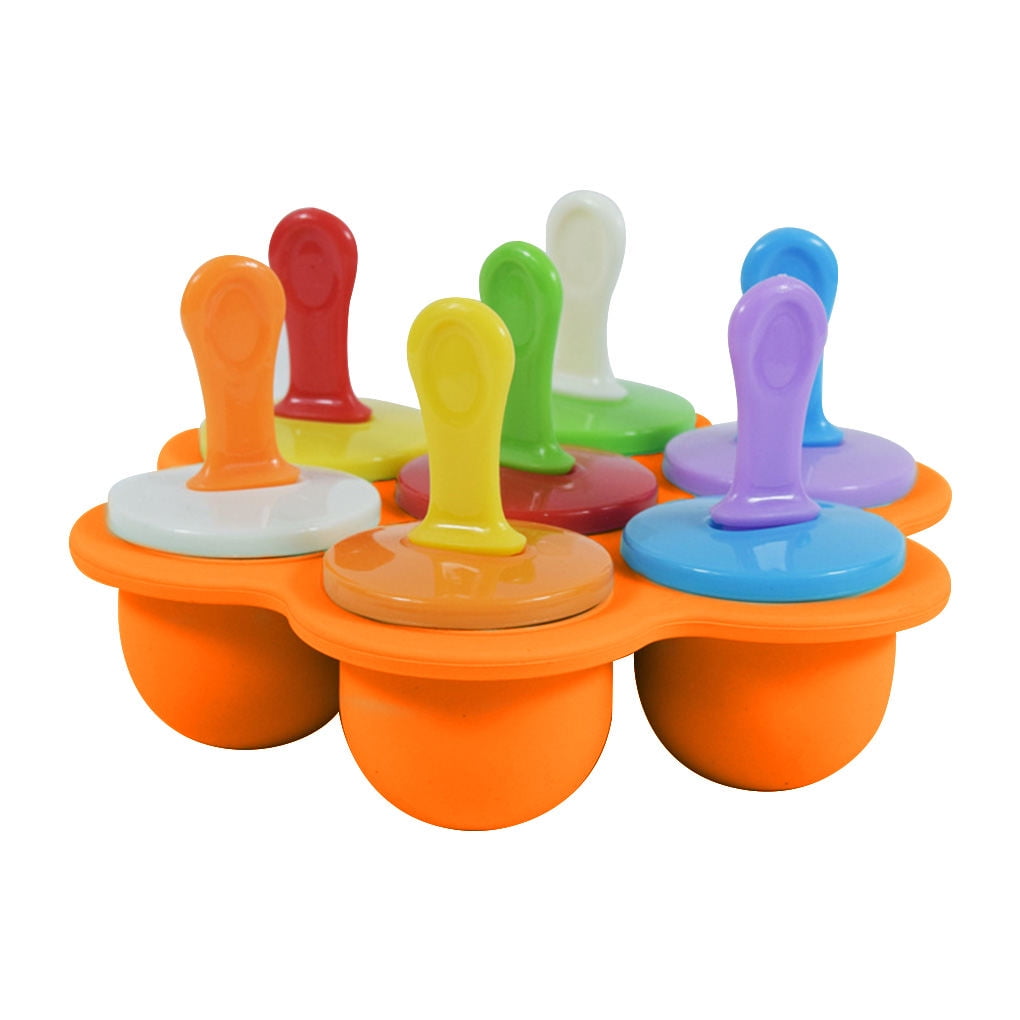 7-Cavity DIY Ice Pop Mold, Kitchen Silicone Popsicle Molds with ...