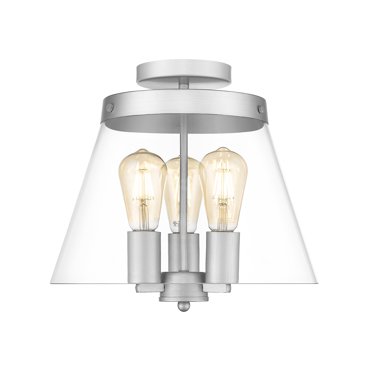 Contemporary Flush Mount Ceiling Fixture, Maximum Four 60 Watt ...