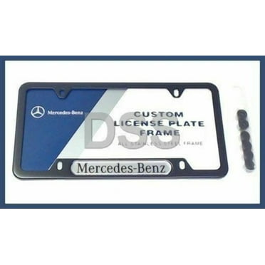 Mercedes-Benz Chrome Star Logo Black Steel License Plate, Genuine ...