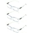 V.W.E., 3 Pairs Lightweight Transparent Clear Lens Rectangular Readers ...
