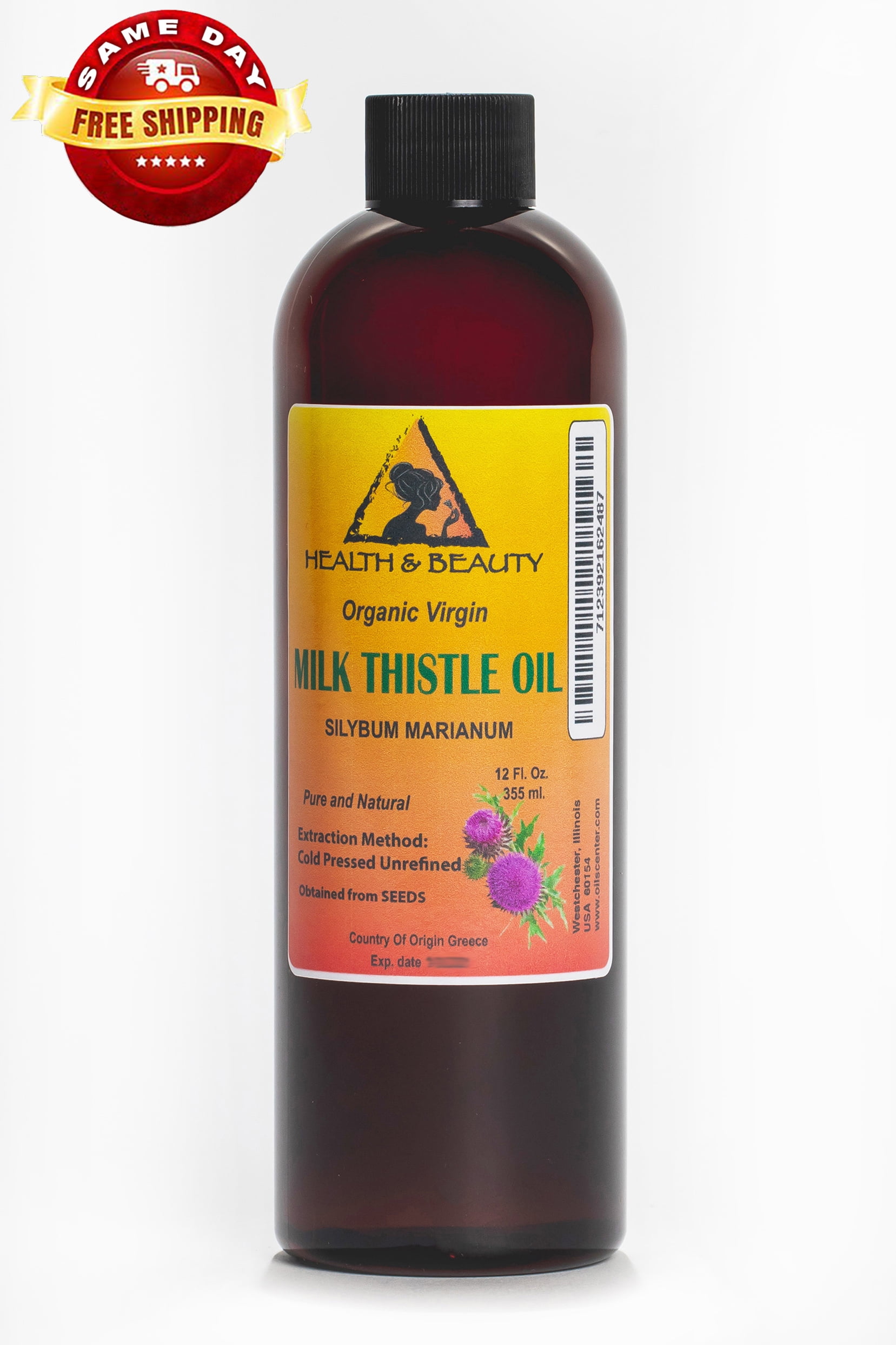 MILK THISTLE SEED OIL UNREFINED ORGANIC VIRGIN COLD PRESSED PURE ...
