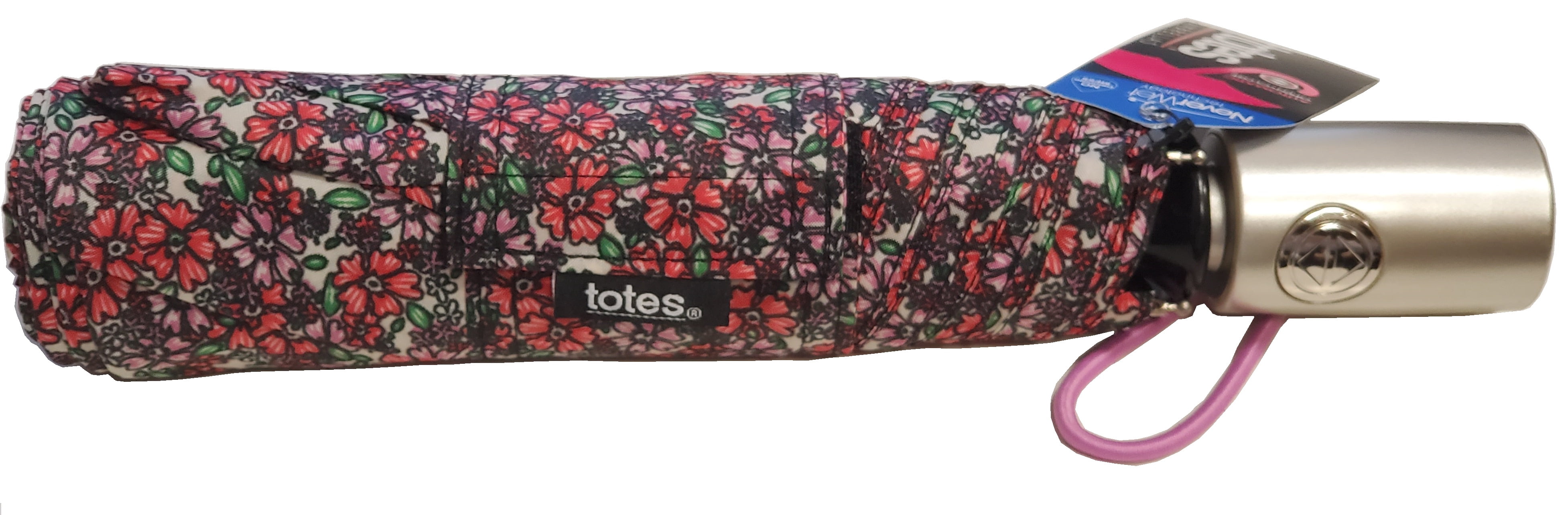 totes Auto Open Auto Close NeverWet Compact Umbrella 43" Arc, Colorful ...
