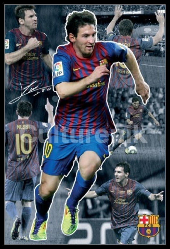 FC Barcelona Lionel Messi Collage 2011 - 2012 Laminated & Framed Poster ...