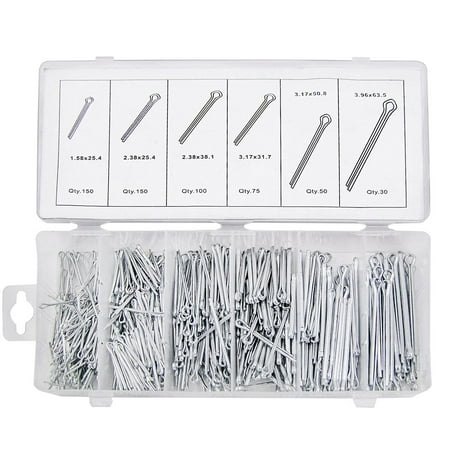 Heavy Duty Zinc Plated Cotter Pin Assortment Kit, 555-Piece Cotter Pin ...