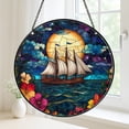 Colorful Sailing Ship Ocean Scene Stained Glass Suncatcher – Handmade ...