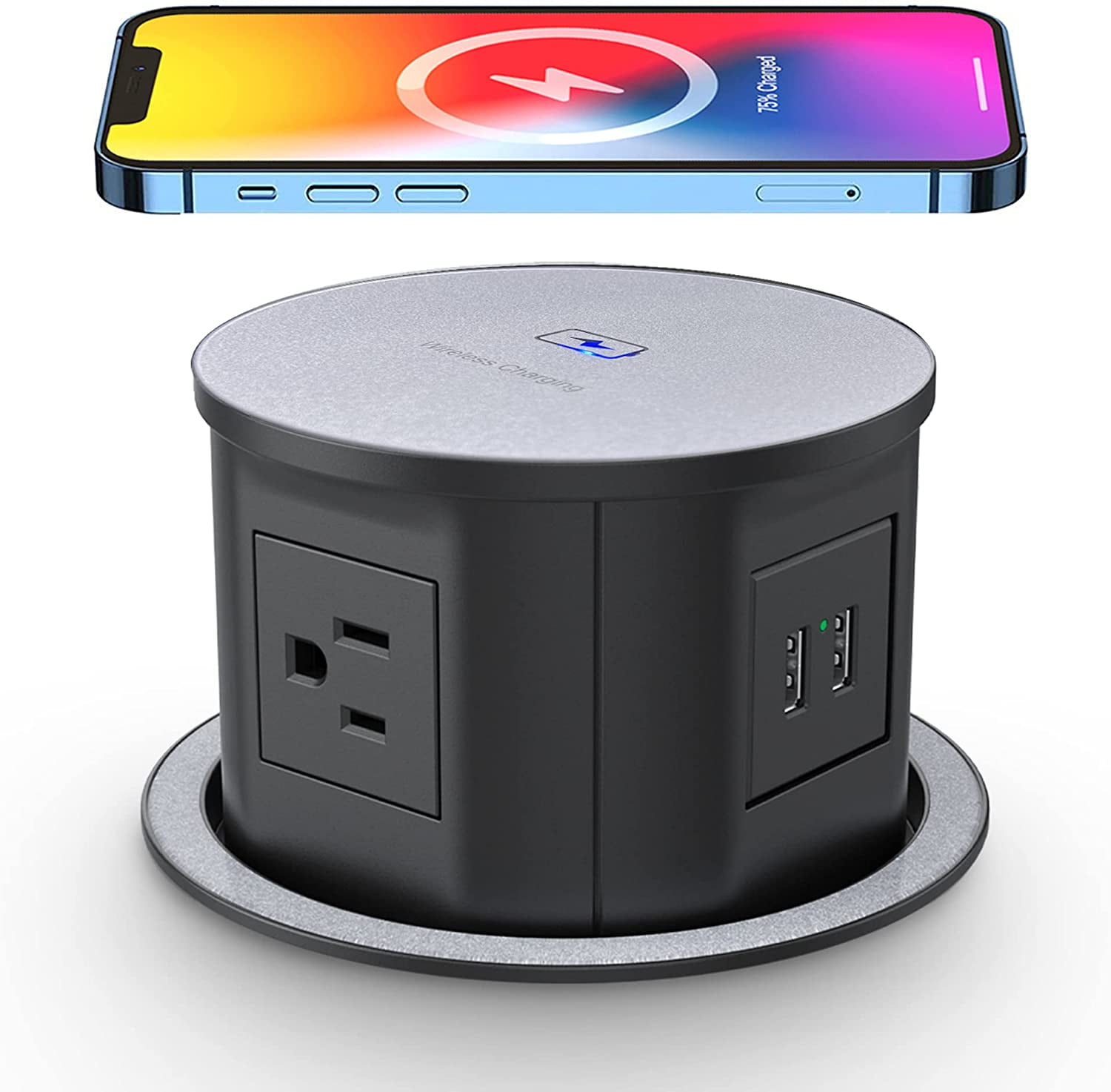 L-Link Automatic Pop up Power Outlet with 10W Wireless Charger,Pop up ...