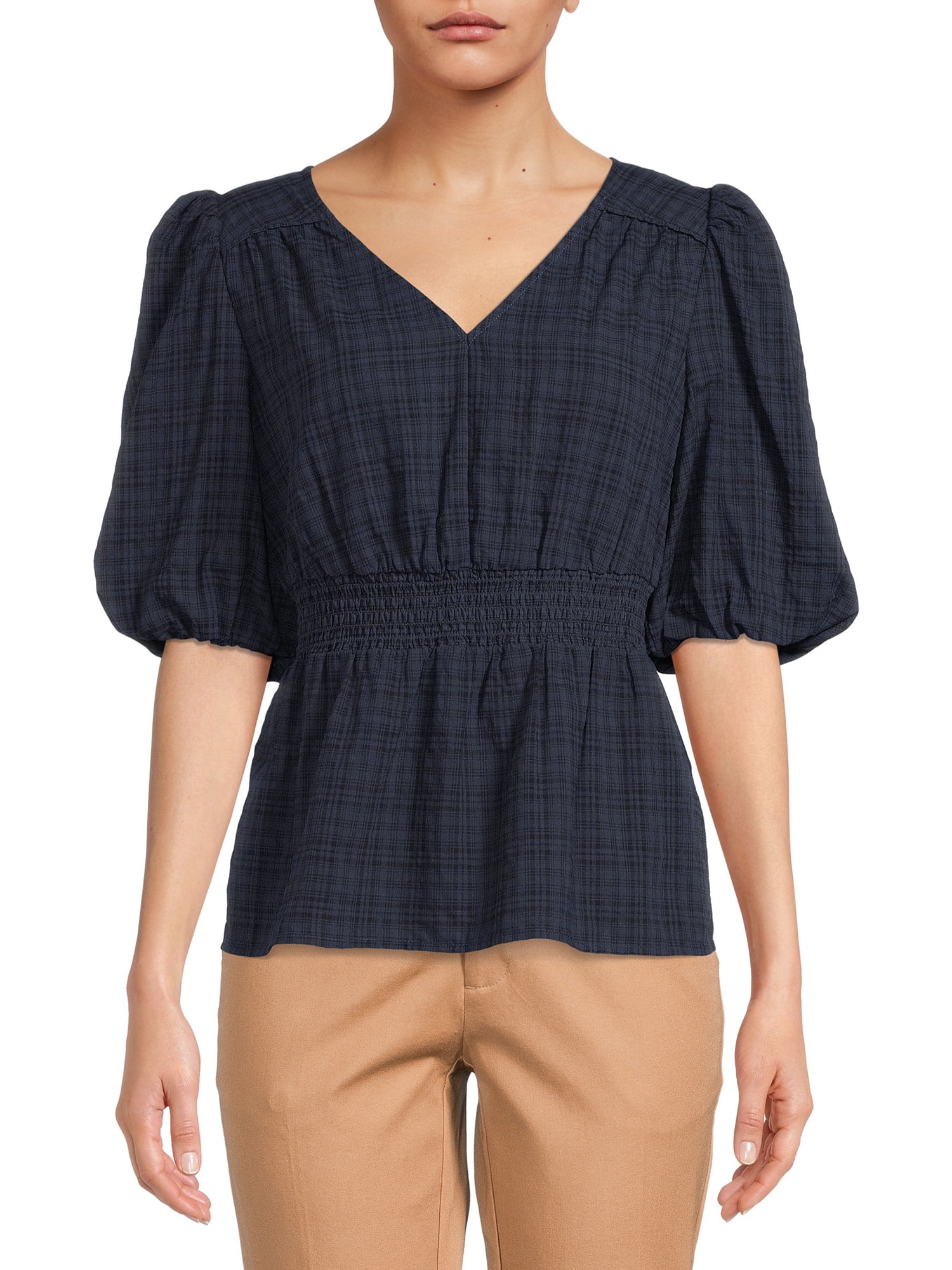 Time and Tru Women's Puff Sleeve Top - Walmart.com