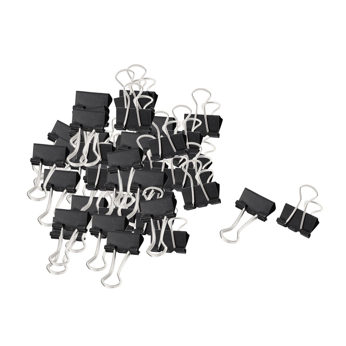 Desk Paper Document Office Stationery Metal Binder Clips Black 15mm 48 ...