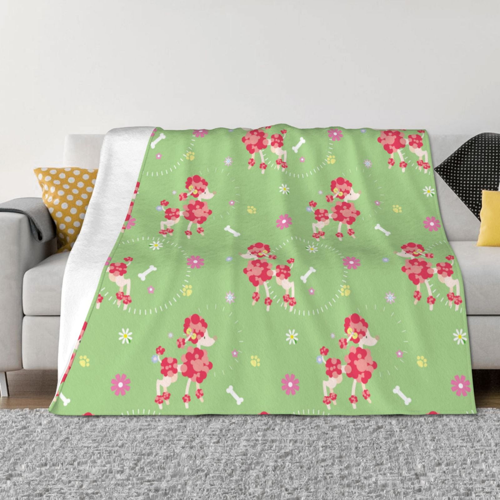 Balery Cute Poodle Dog Manta de Franela con Dibujo, Lujo Ultra Suave y ...