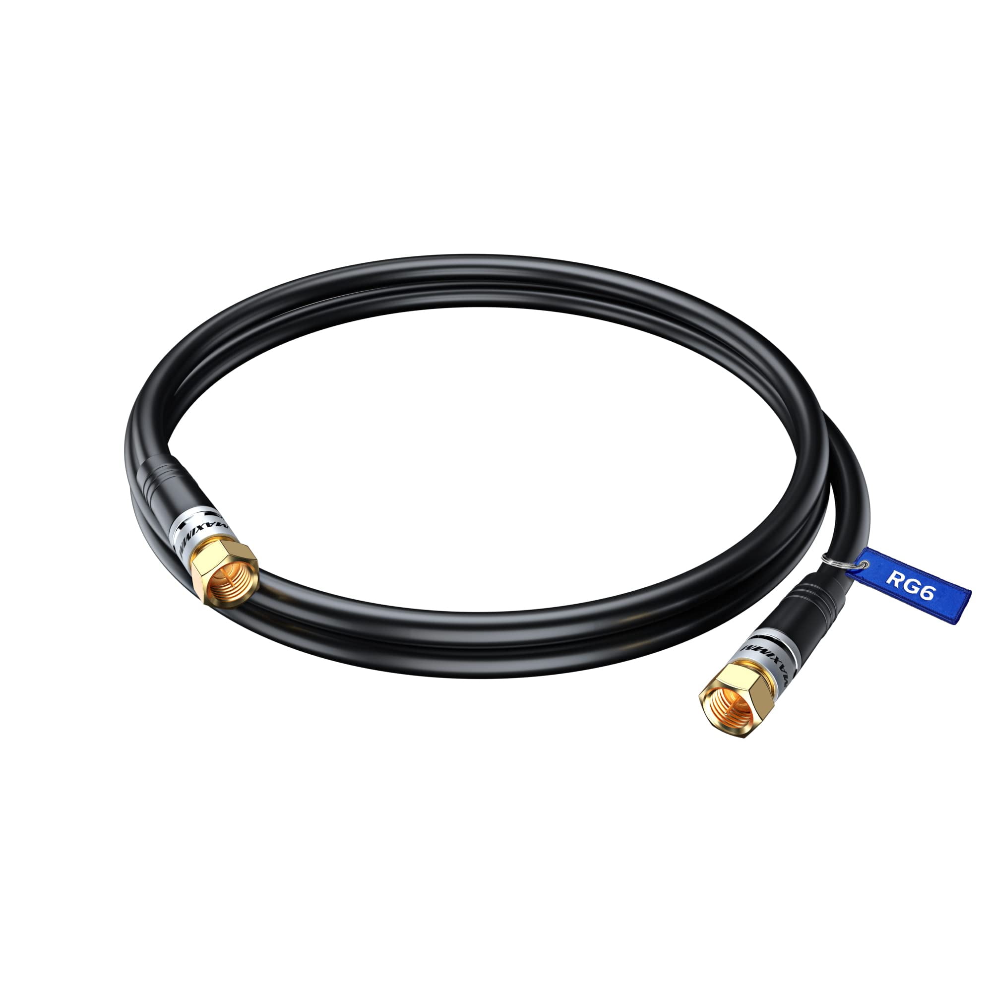 Coaxial Cable RG6, 1.5 ft, F-Type Connector CL3 Triple Shielded Coax ...