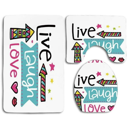 JSDART Live Laugh Love Lively Colors Cartoon Arrows Geometric Shapes ...