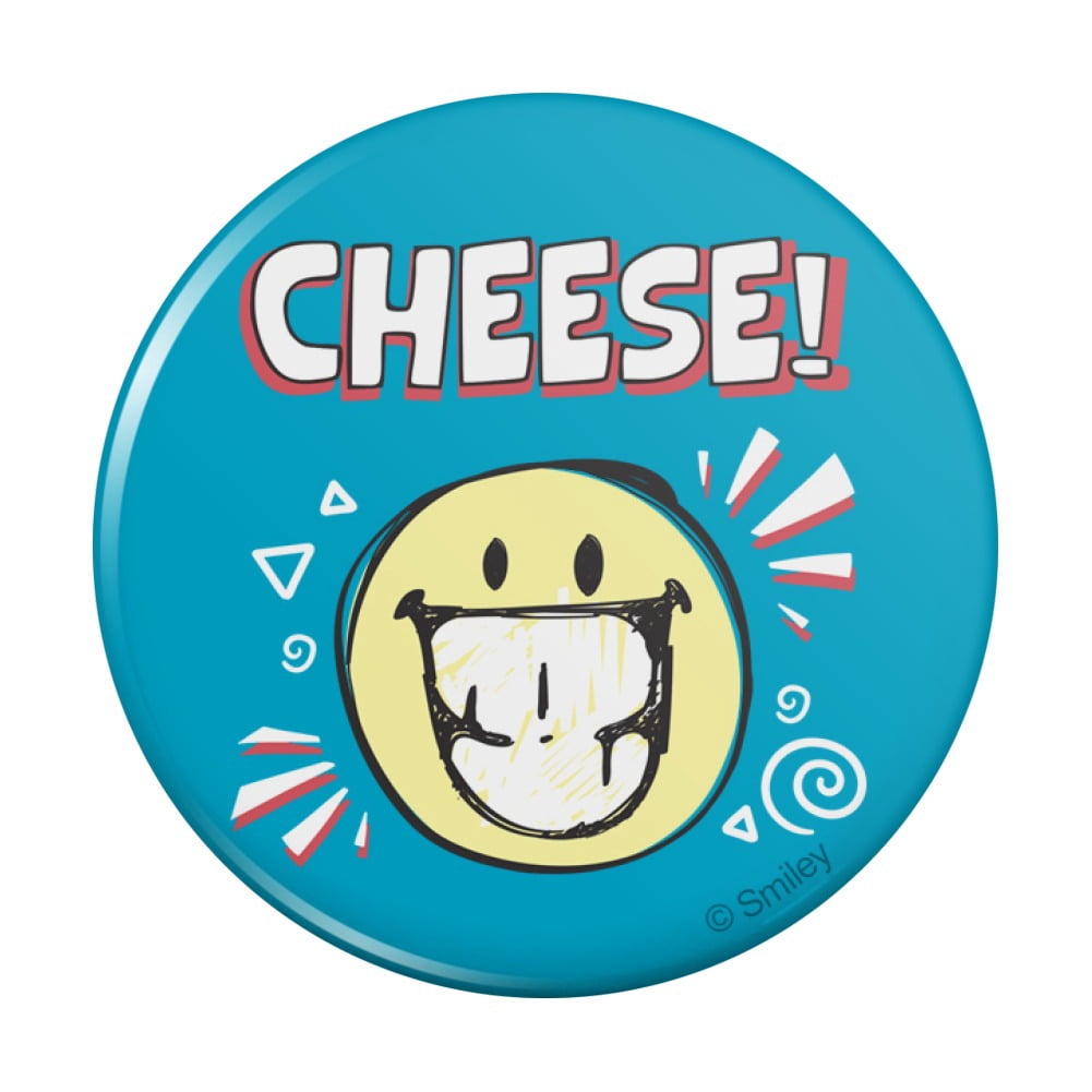Cheese Smile Grin Smiley Face Emoticon Officially Licensed Pinback ...
