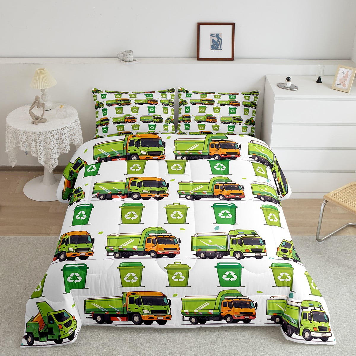 Click here for Yst Full Size Garbage Truck Kids Bedding Cartoon G... prices