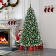 Costway 6.5 FT Artificial Christmas Tree with 420 Warm LED Lights, 207 ...