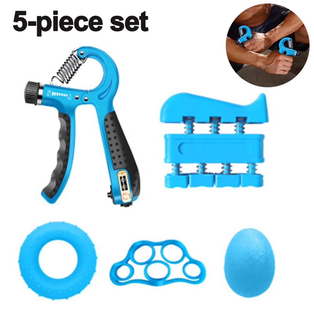 Grip Strength Trainer Workout Kit (5 Pack), Adjustable Resistance ...